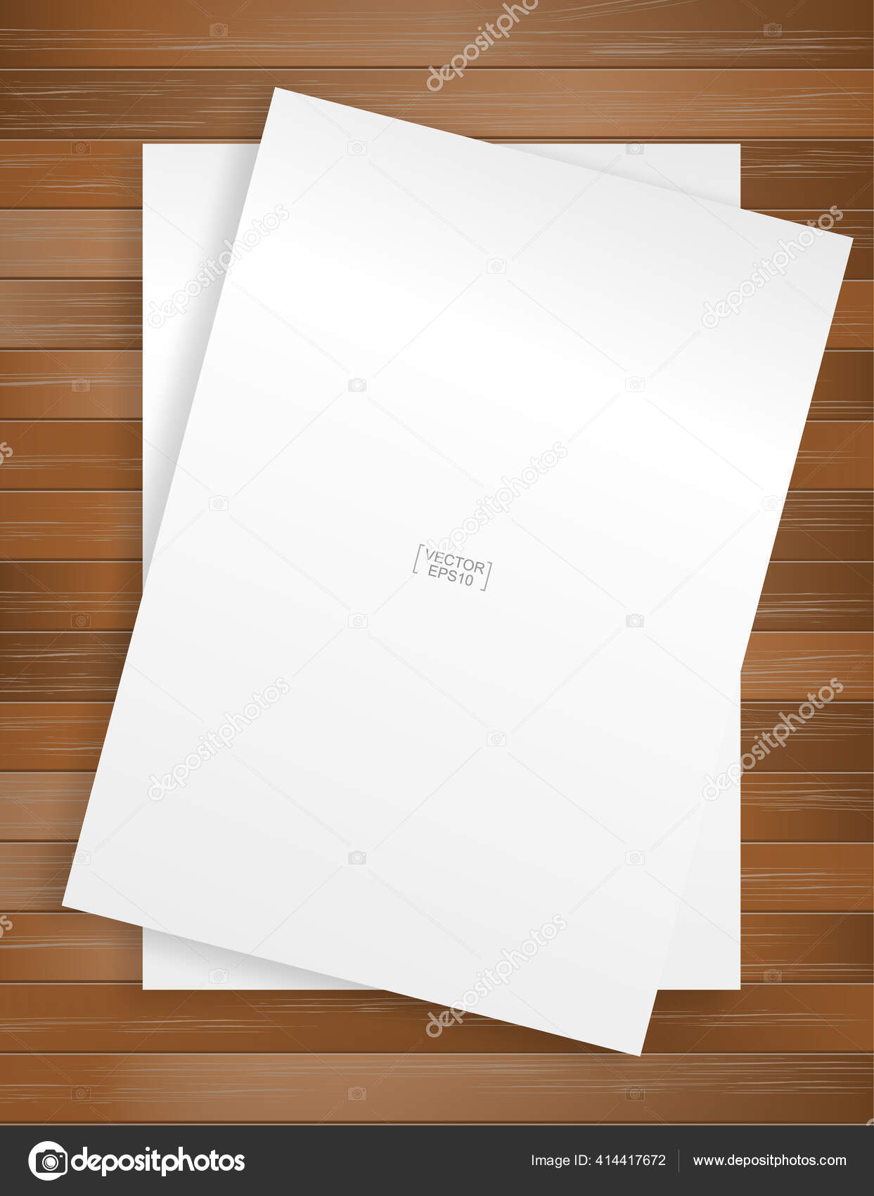White Paper Sheet Wood Texture Background Vector Illustration Stock ...