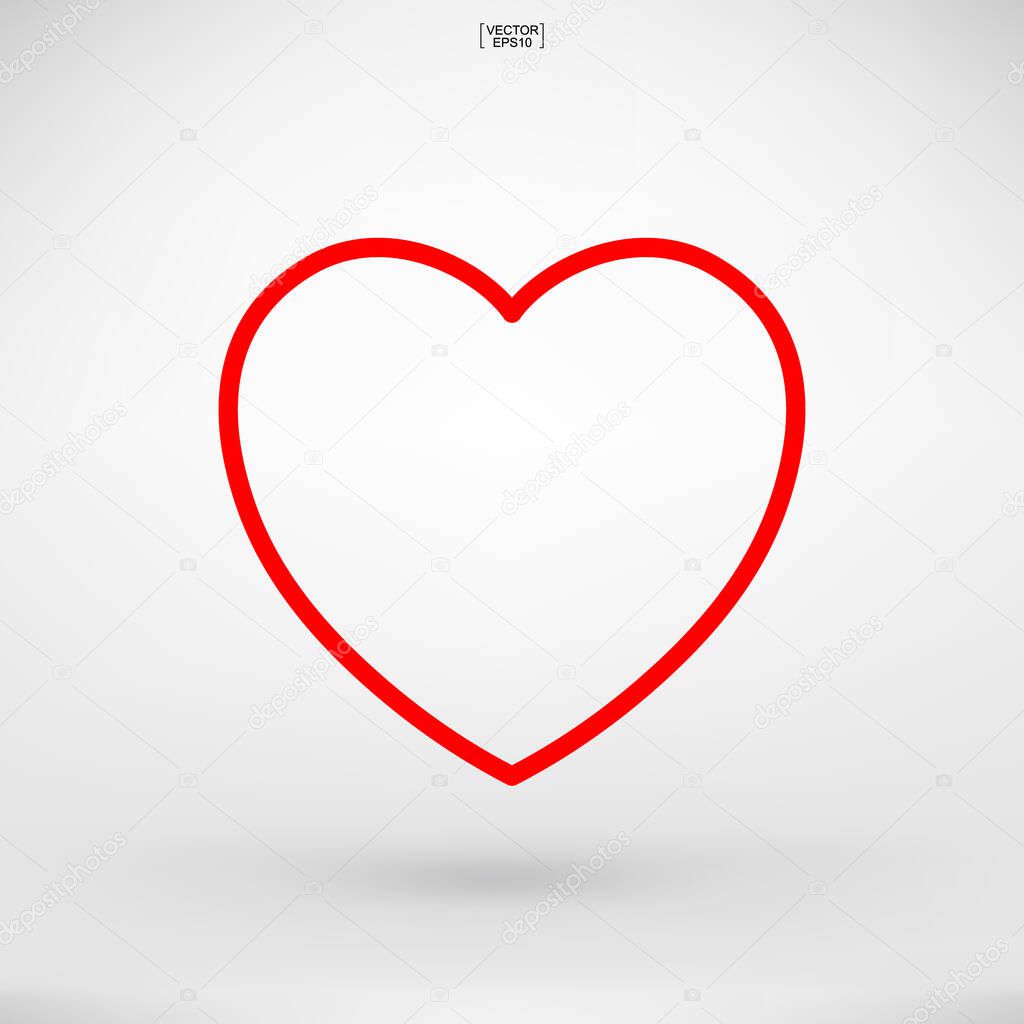 Signo del corazón y símbolo del Día de San Valentín. Forma de corazón ...