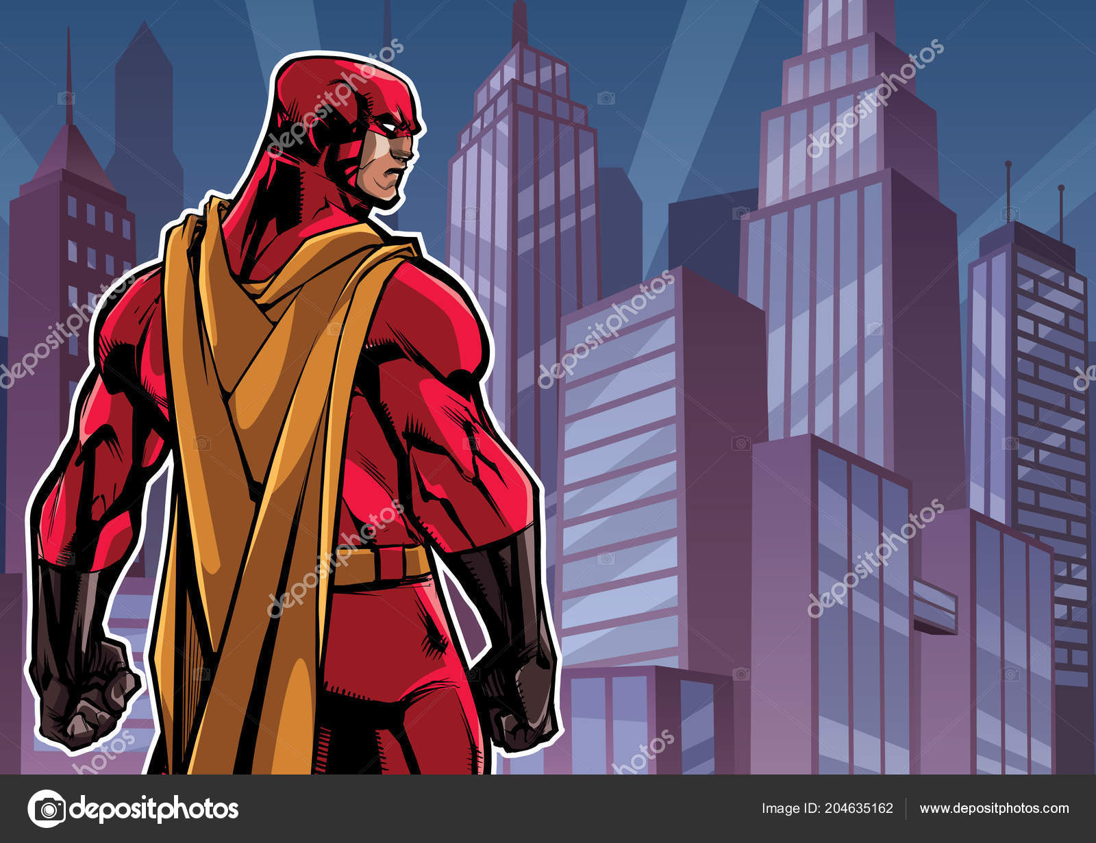Superhero Back in City Stock Vector Image by ©Malchev #204635162