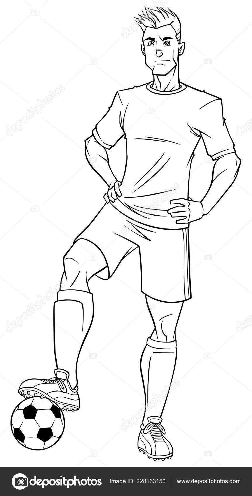 Soccer Player Standing Drawing