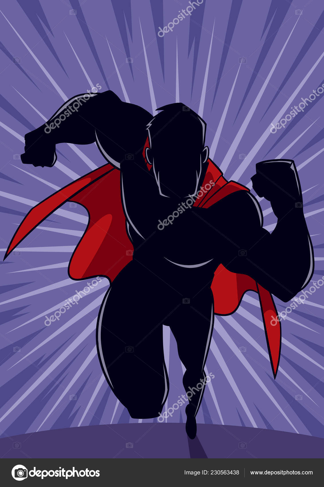 Superhero Running Abstract Background Silhouette Stock Vector Image by ...