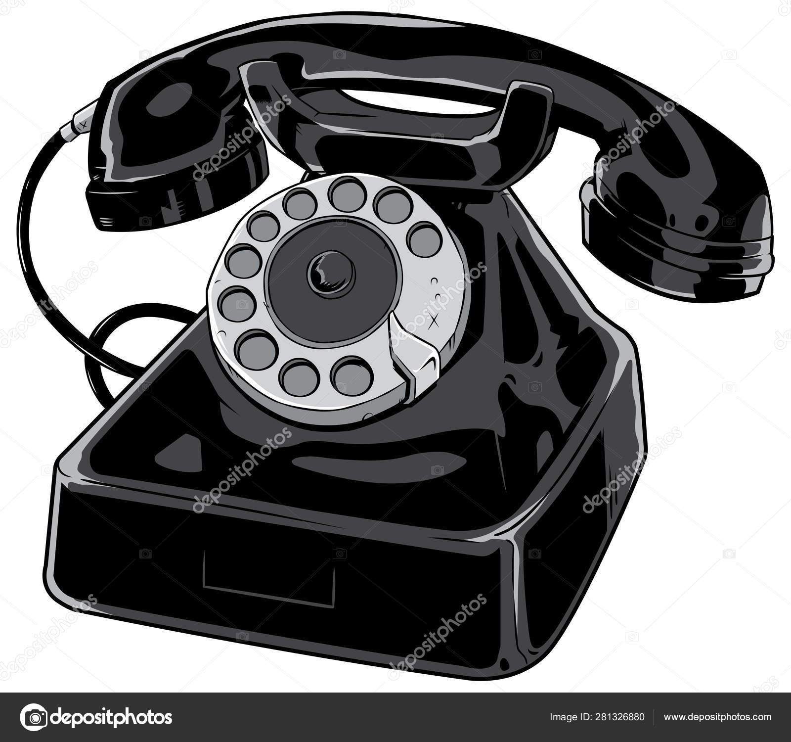 Old Phone on White Stock Vector Image by ©Malchev #281326880