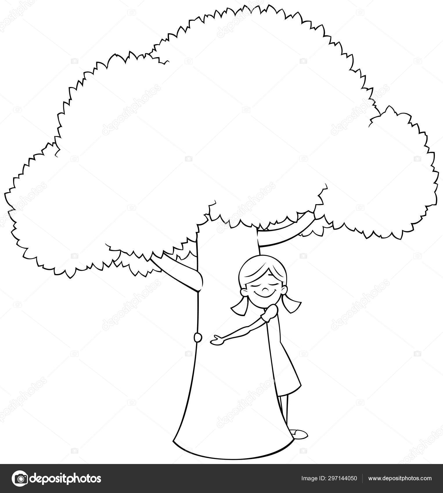 Tree Hugger Line Art Stock Vector Image by ©Malchev #297144050