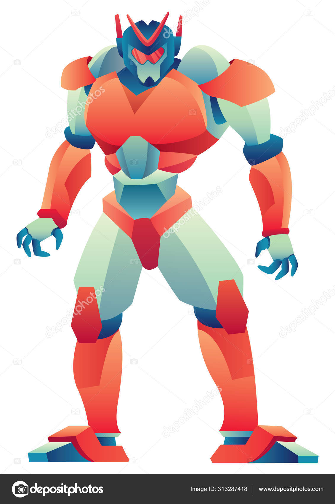 Giant Robot on White Stock Vector by ©Malchev 313287418