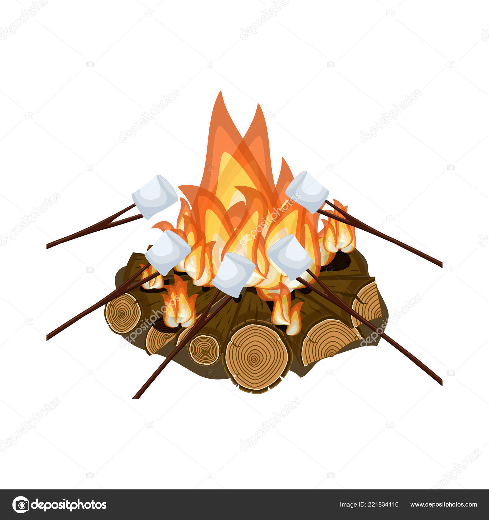 Roasting Marshmallows Cartoon