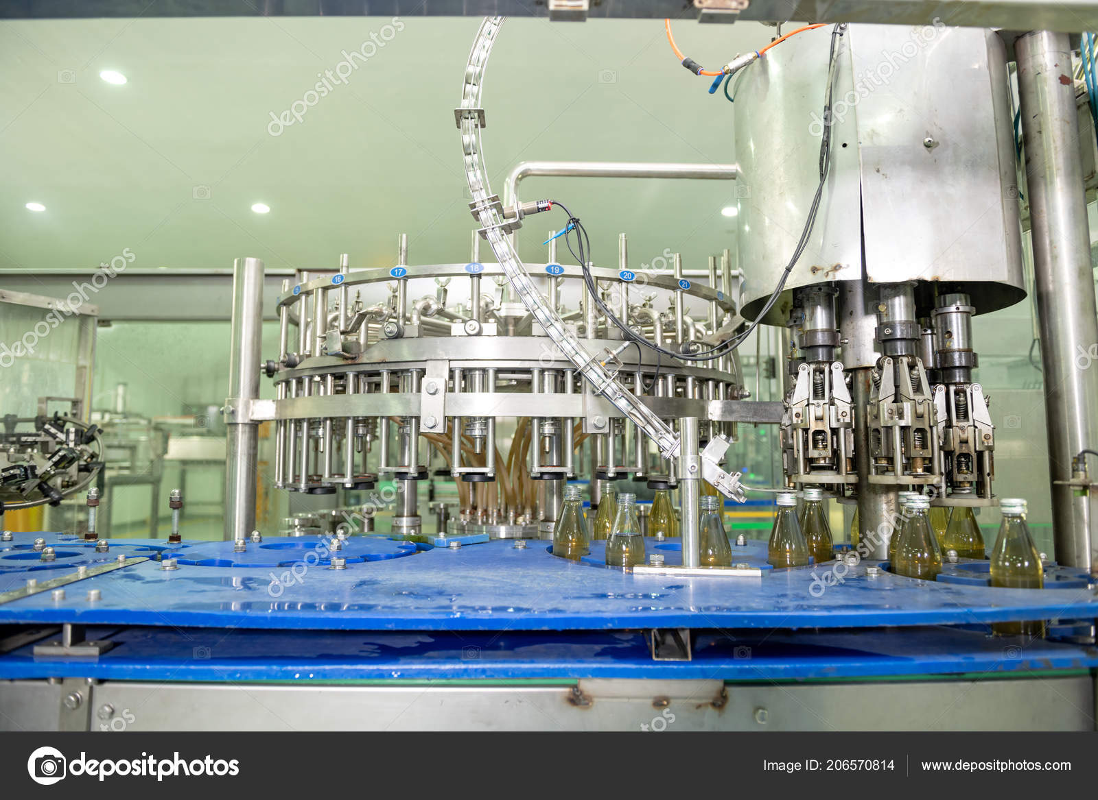 Beverage Production Line Background Liquid Bottle Filling Machine ...