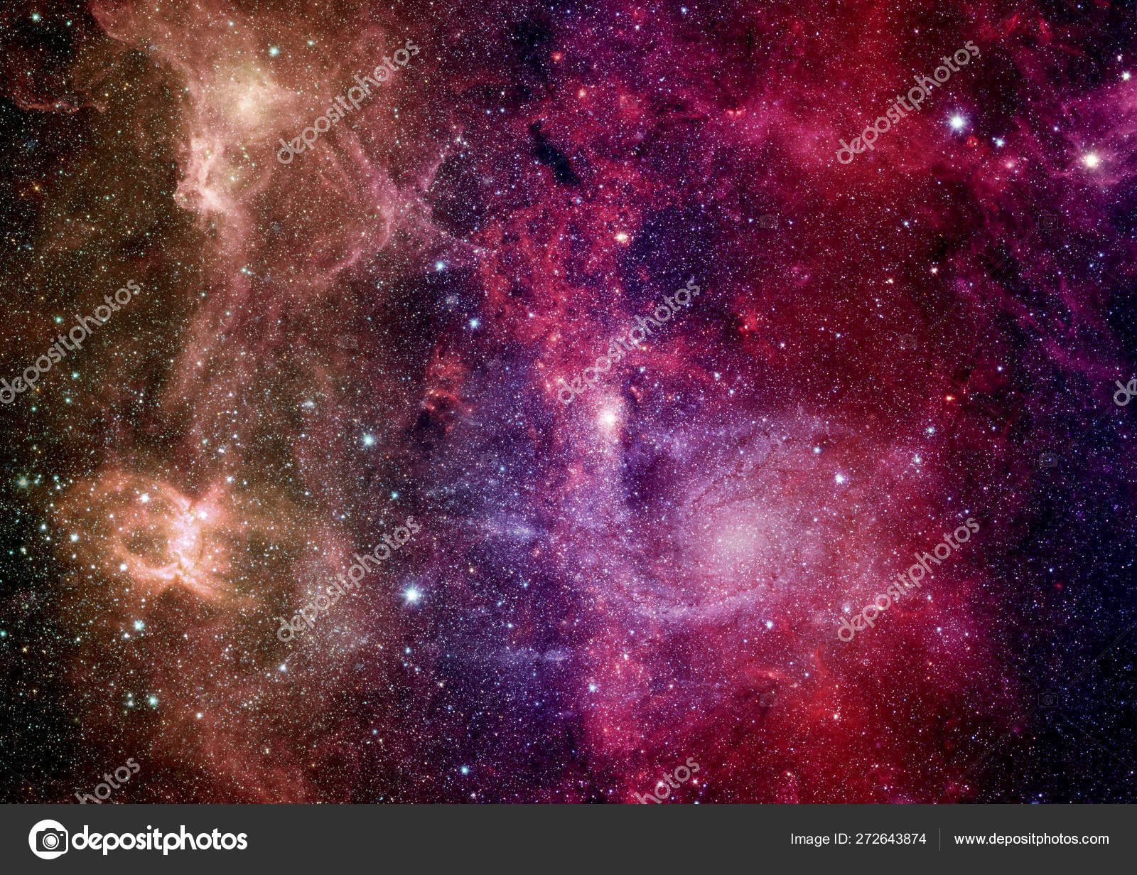 Star field in space and a nebulae. 3D rendering — Stock Photo ...