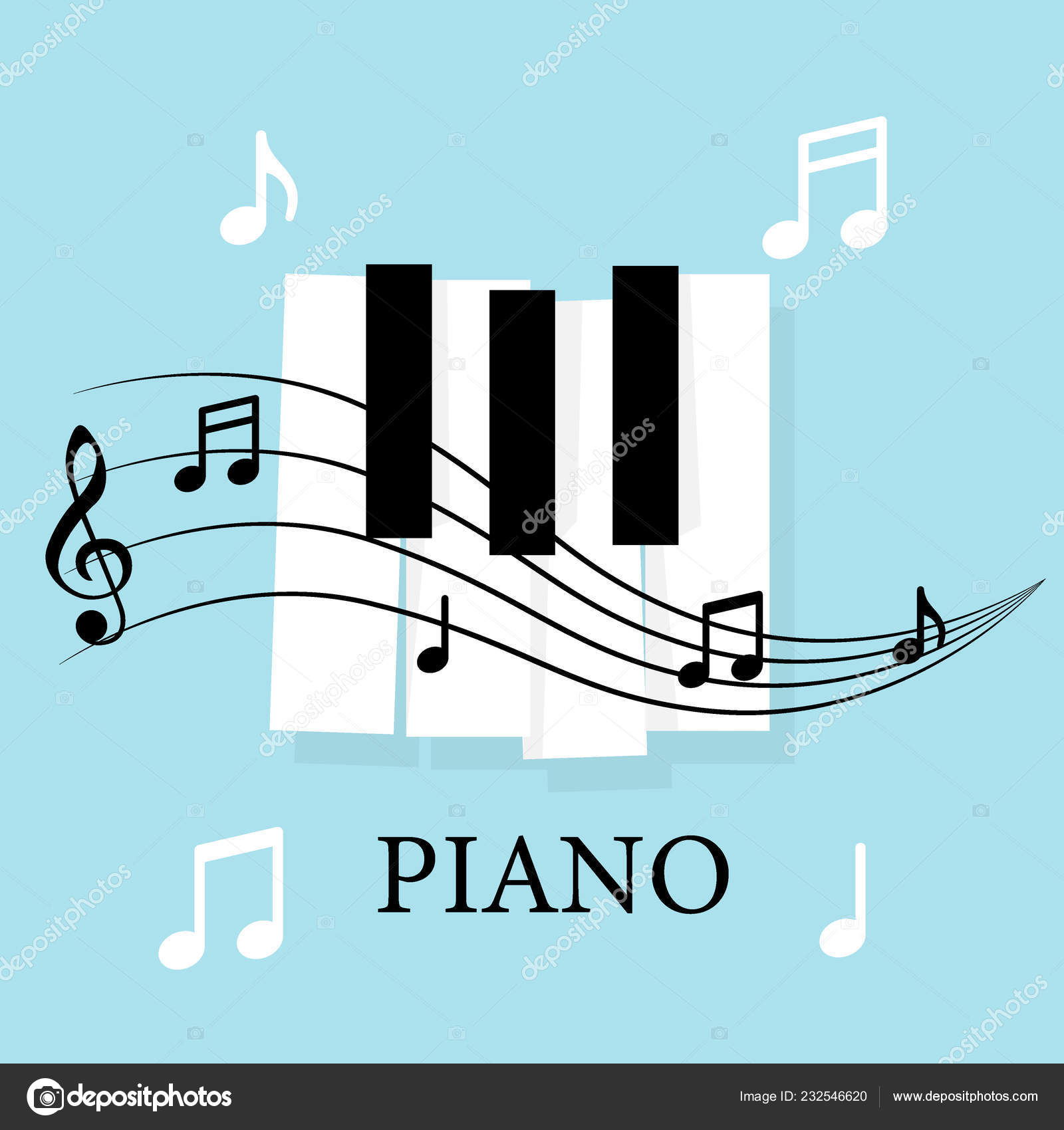 Music Piano Keyboard Notes Poster Background Template Music Vector ...