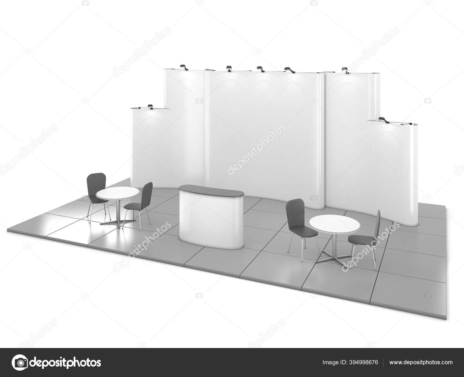 Kosong pameran kreatif berdiri desain dengan bentuk warna. Templat ...