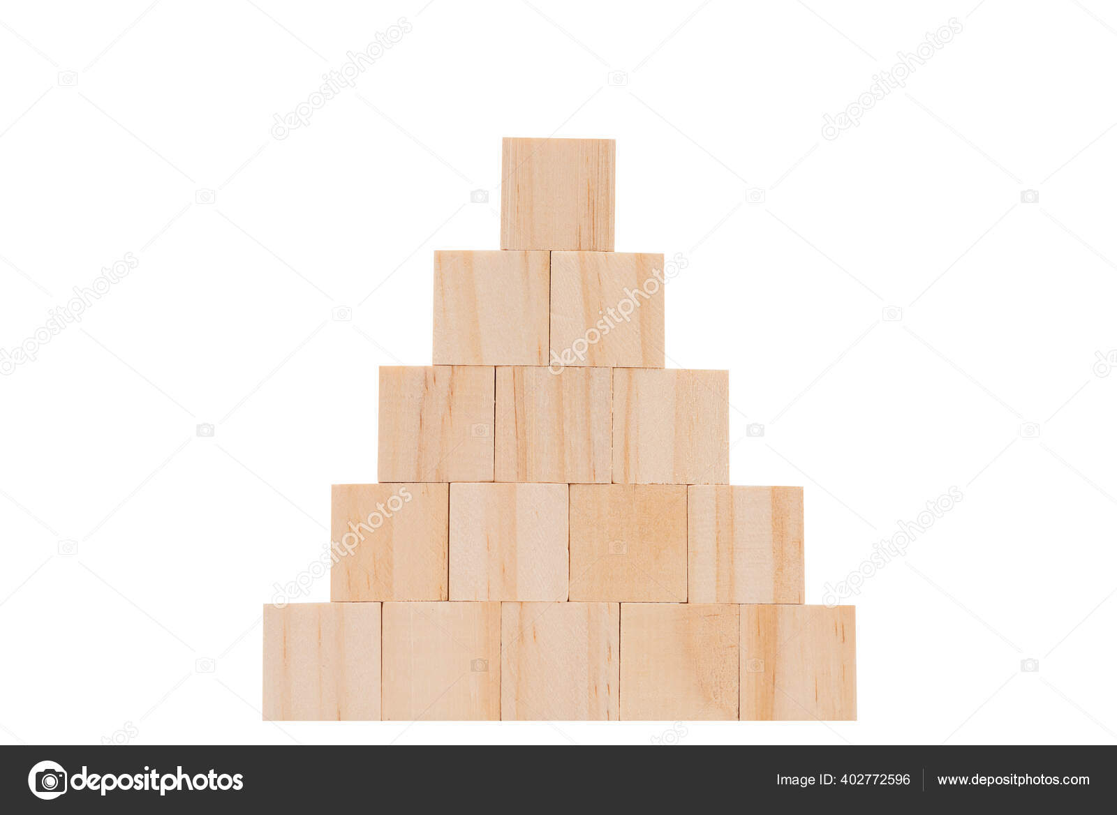 Wood Cube Model Set Pyramid Shape Isolated White Background Clipping ...