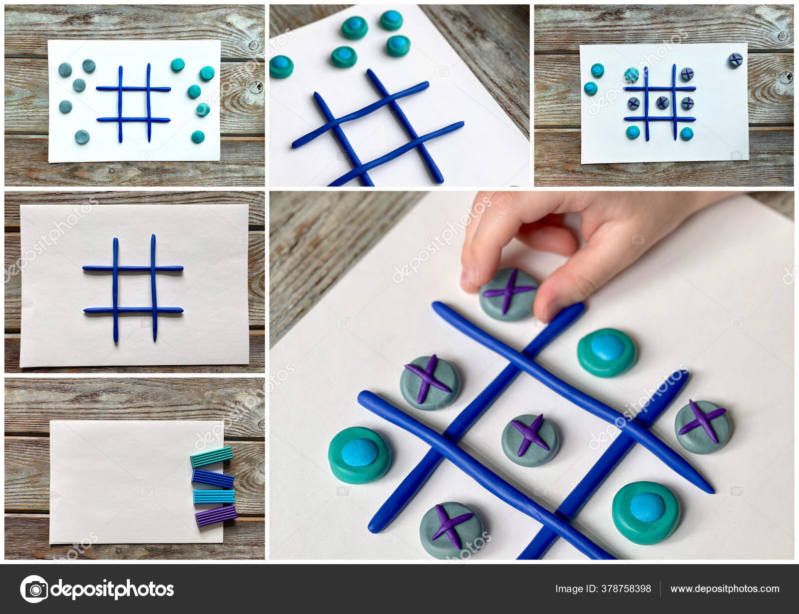 Tic Tac Toe Craft Game Made Plasticine Stock Photo by ©Marmyshki 378758398