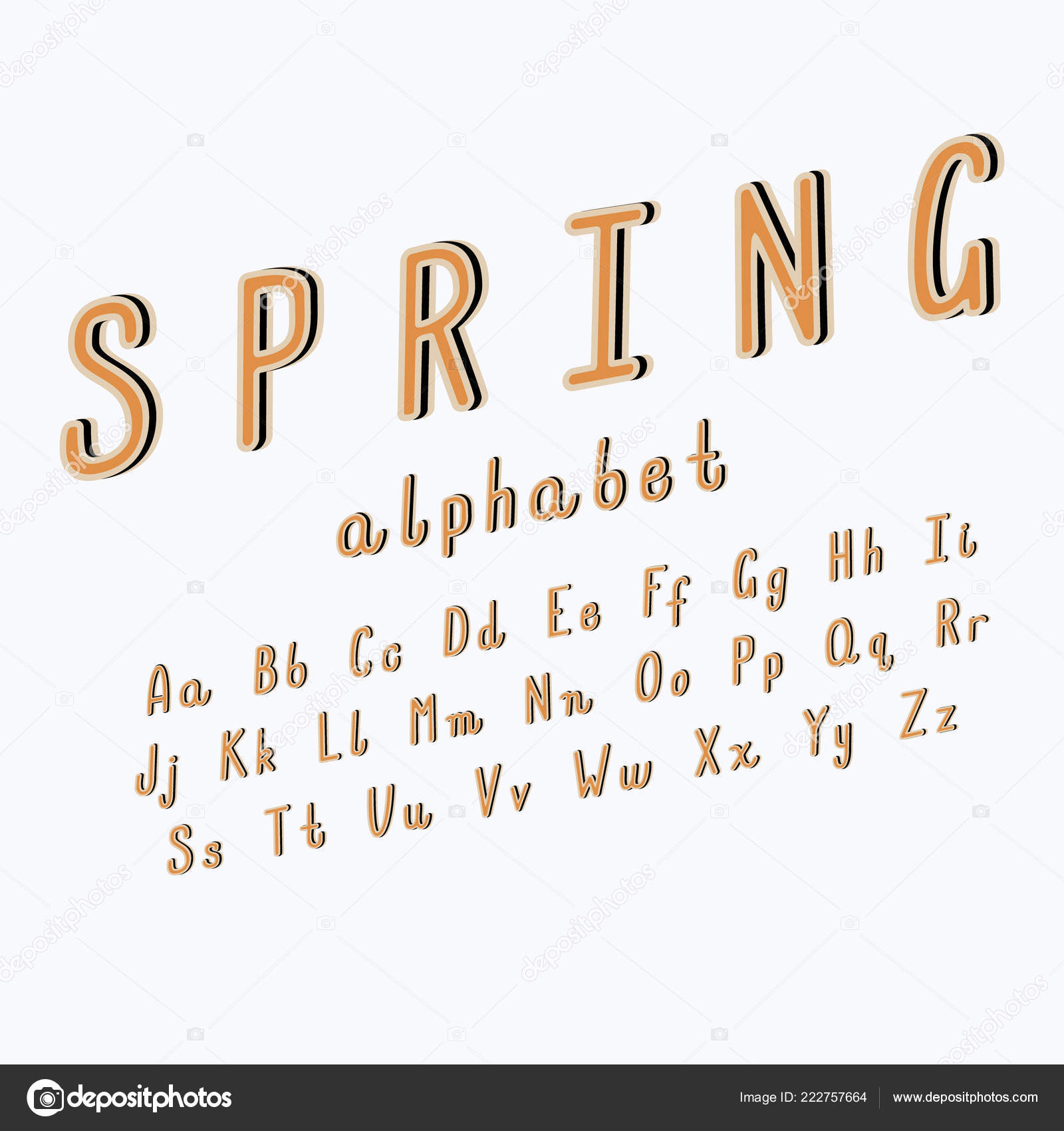 Modern Latin Alphabet Lowercase Uppercase Letters Font Stock Vector by ...