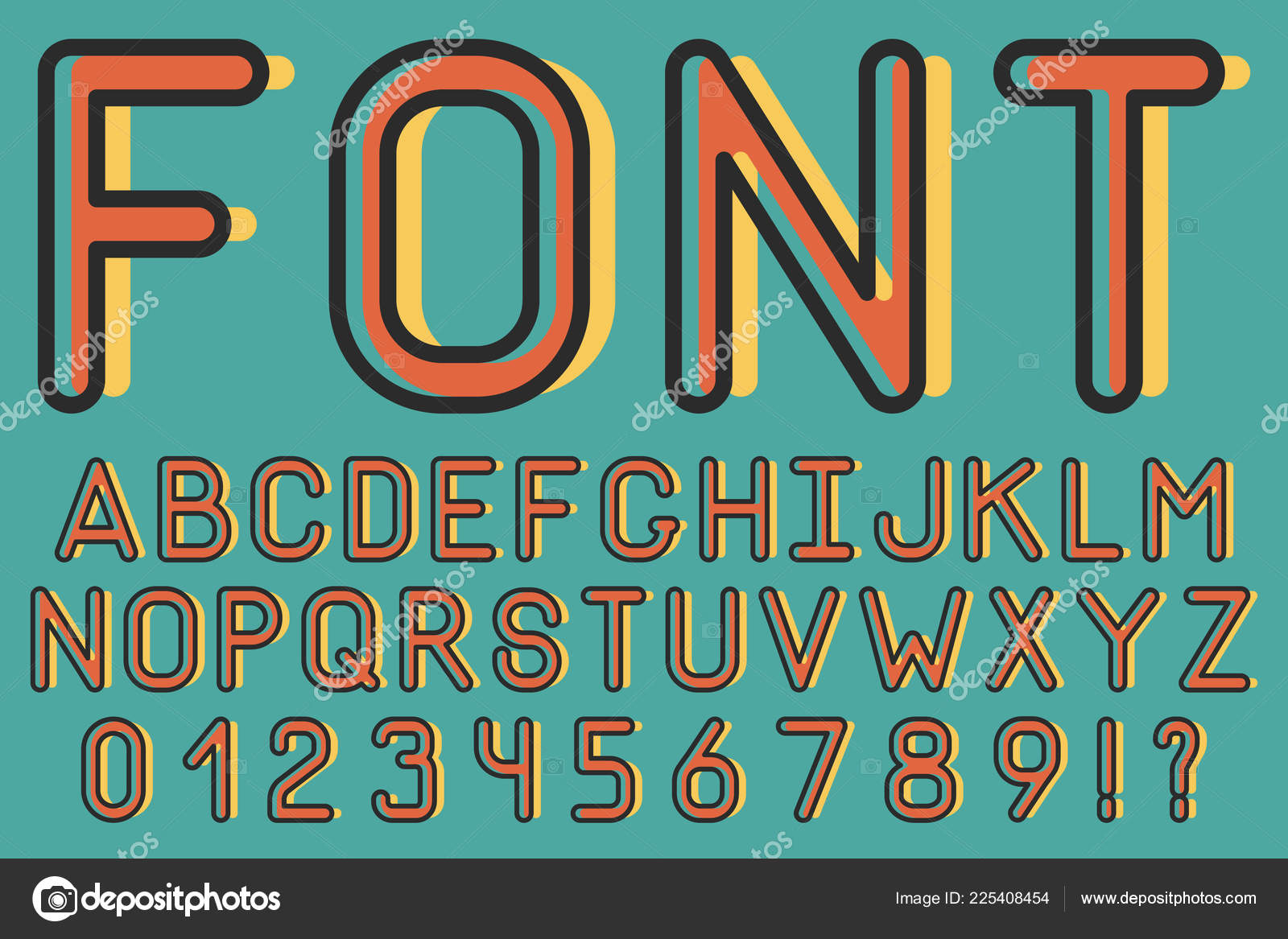 Dibuja Mano Alfabeto Latino Moderno Letras Mayúsculas Símbolos Fuente ...