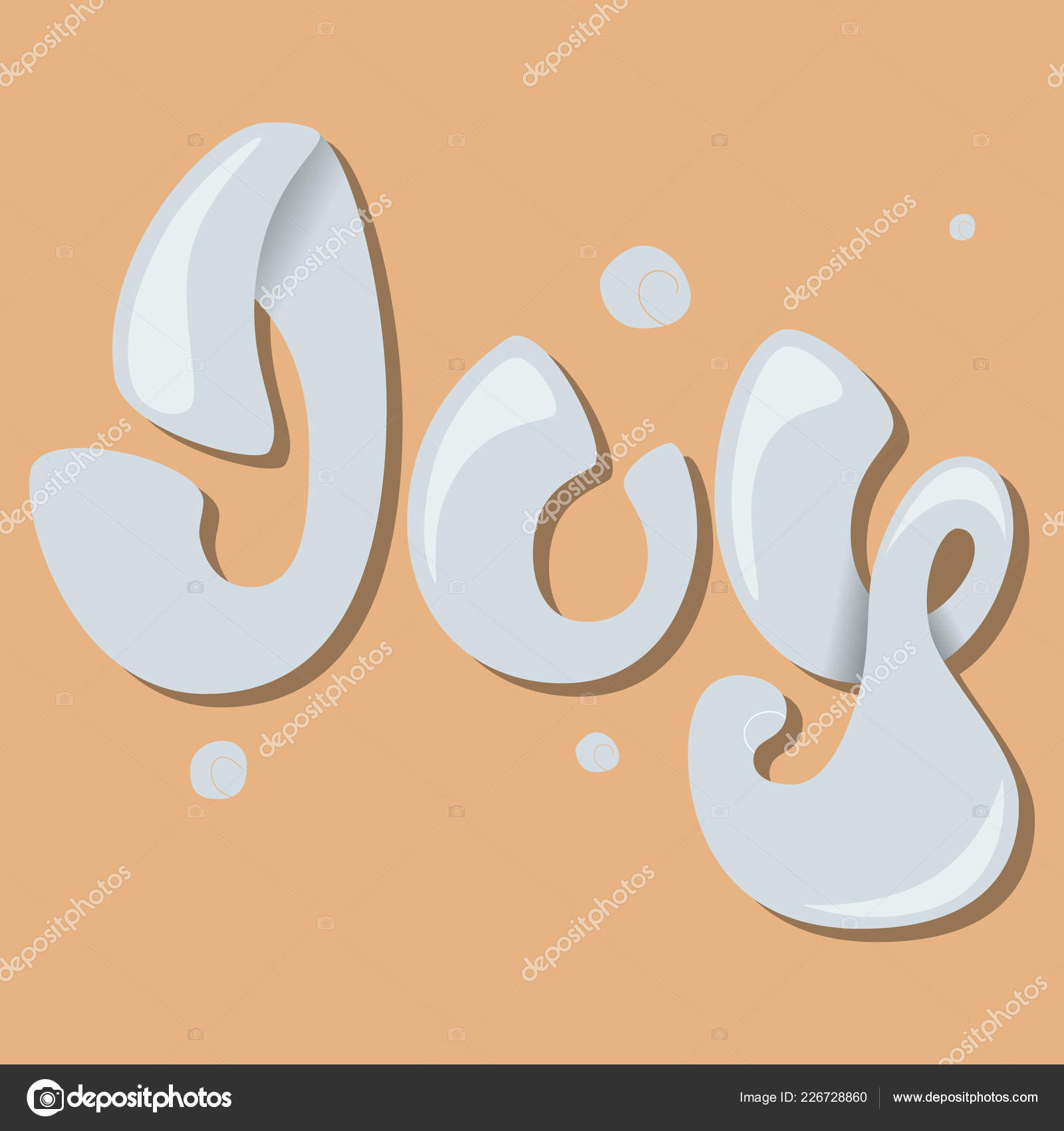 Joy Lettering Design Handwritten Typography Vector Stock Vector Image ...