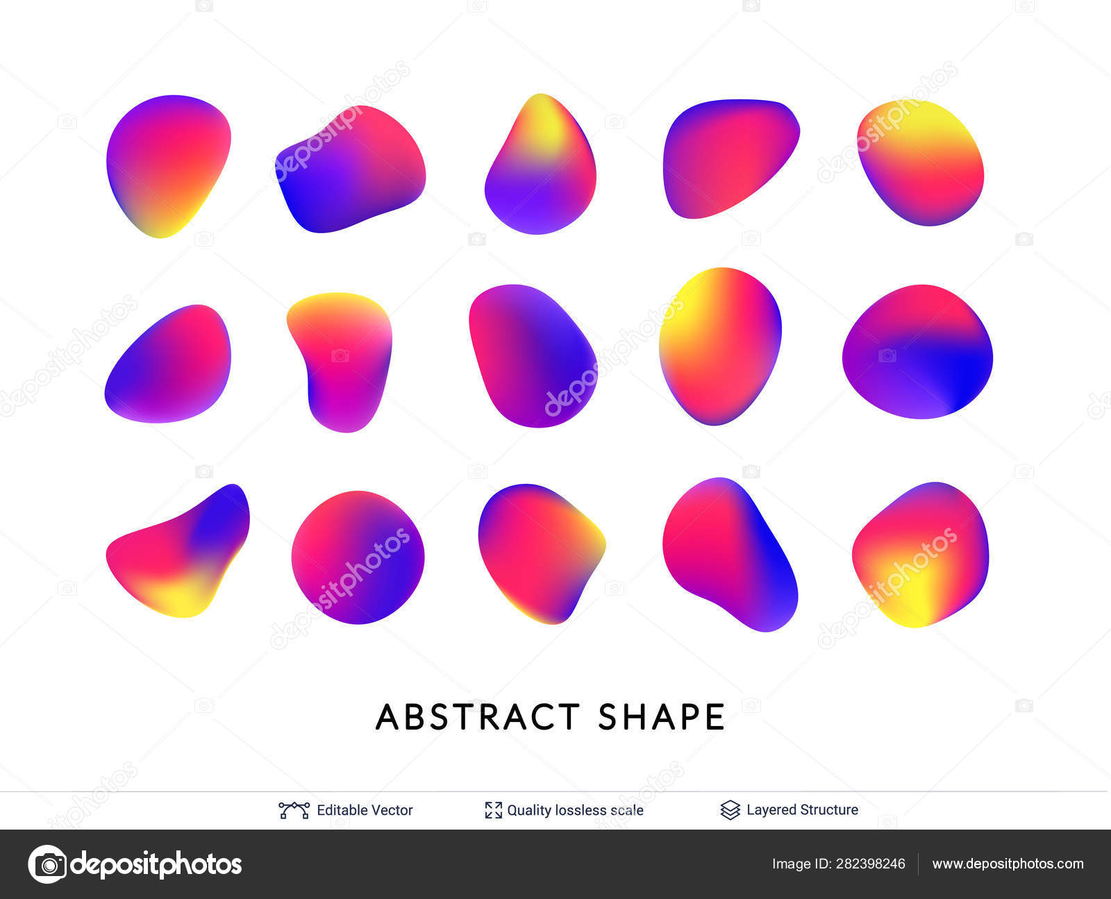 Organic flowing liquid shapes isolated on white. Stock Vector by ...