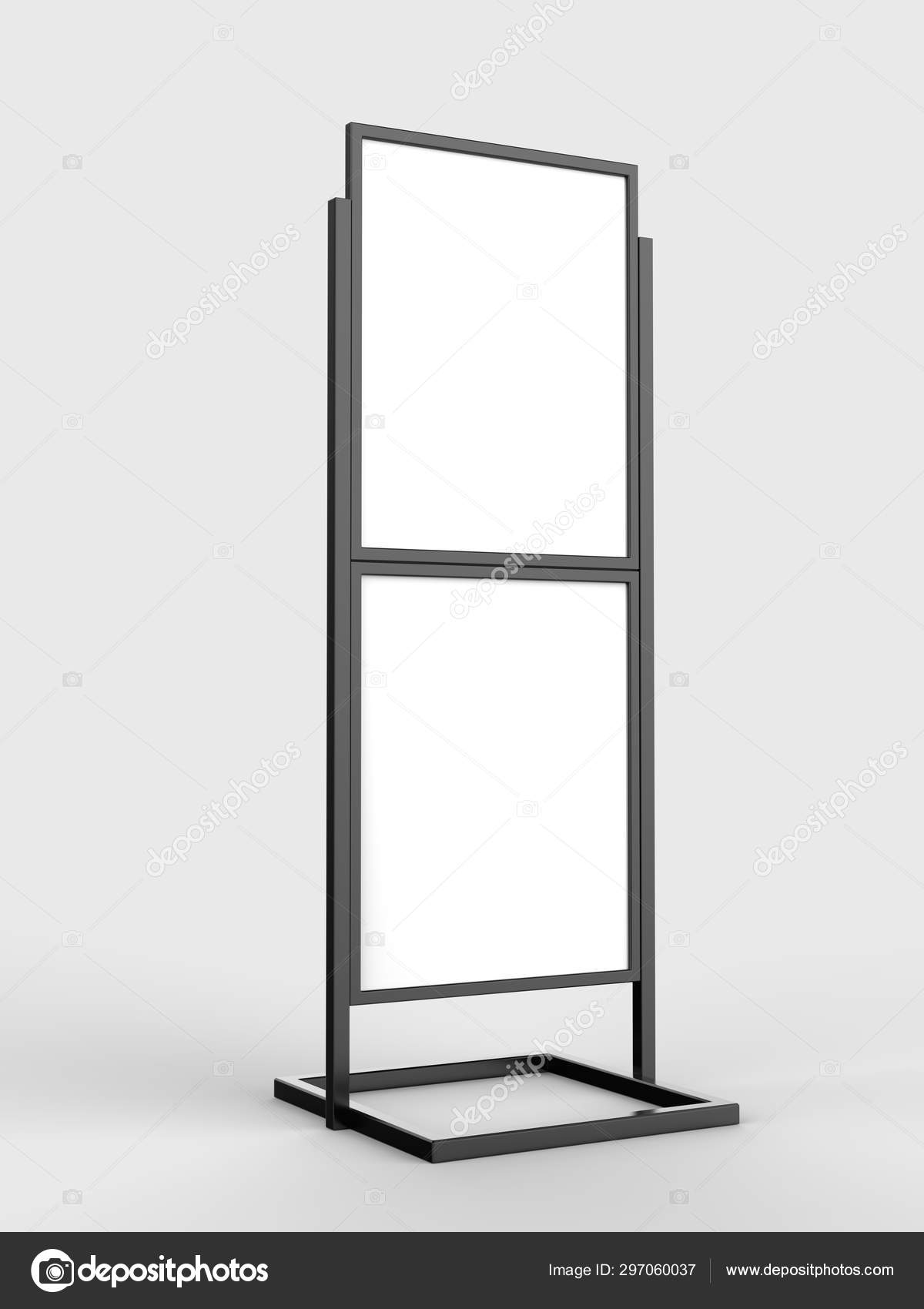 Free Standing Poster Display Holder Metal Stand Mock Template Isolated ...