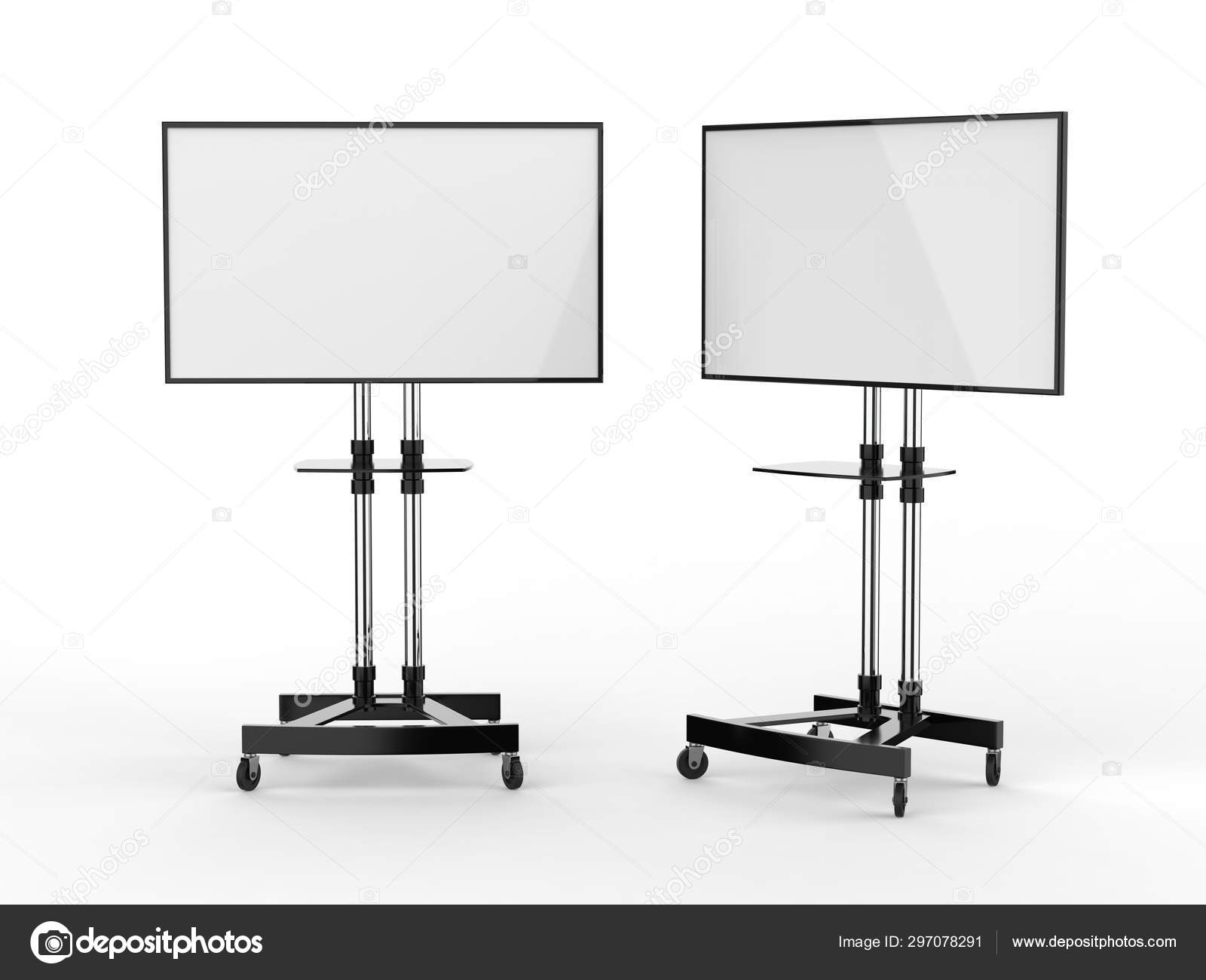 Mobile Blank White Screen Trolley Stand Mount Cart Exhibition Led ...