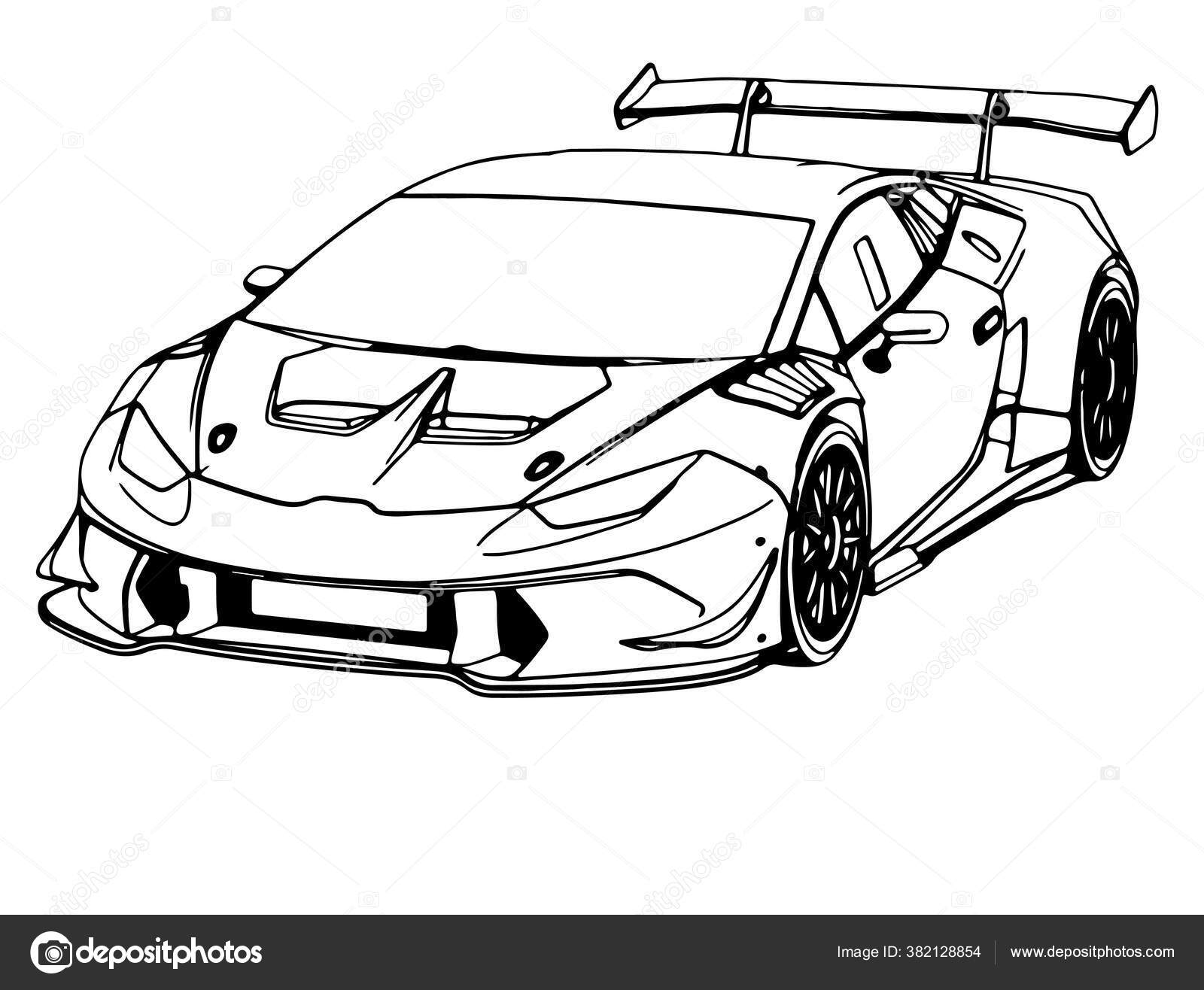 Vector Sports Car Sketch White Background Stock Illustration by ...