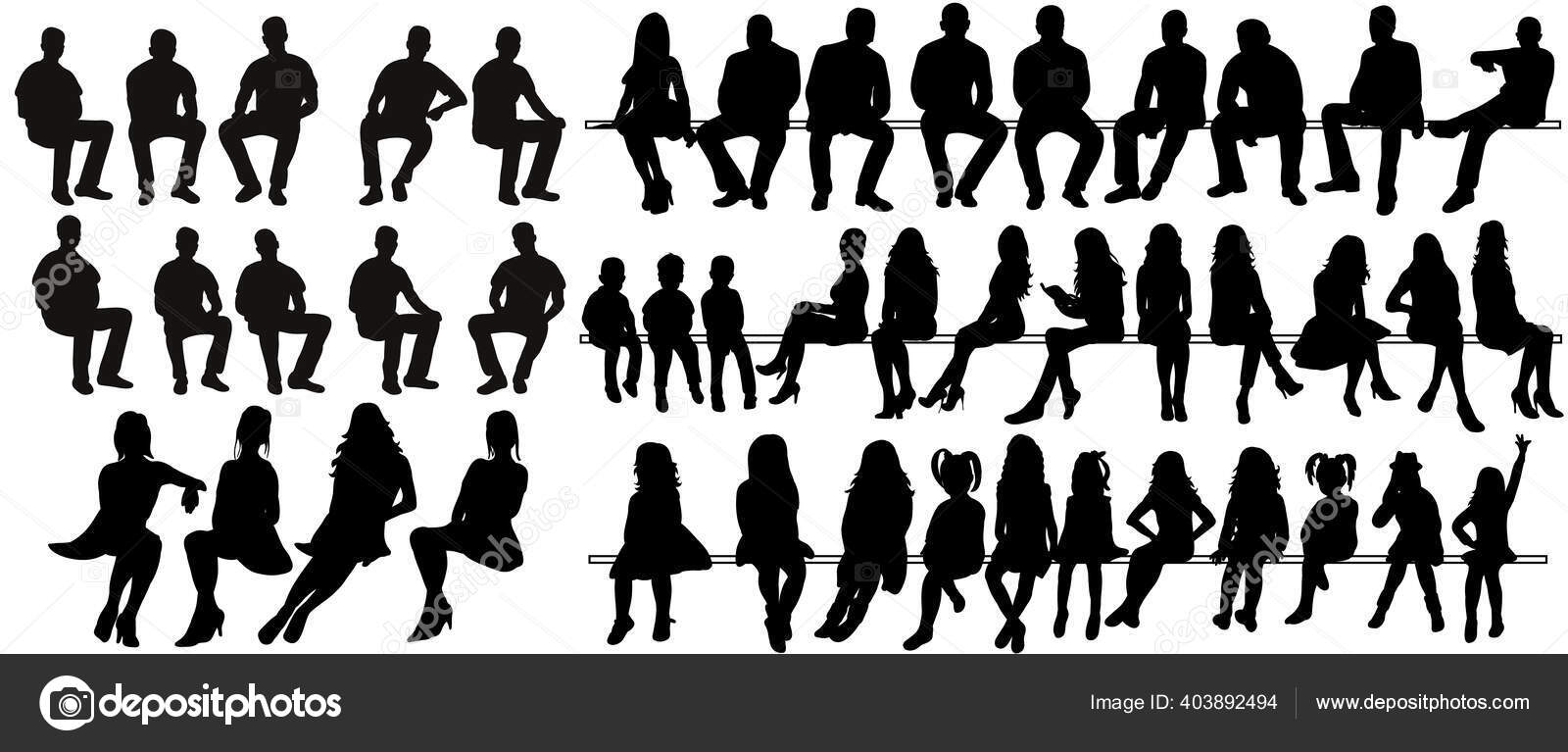 Mensen Vector Zittend