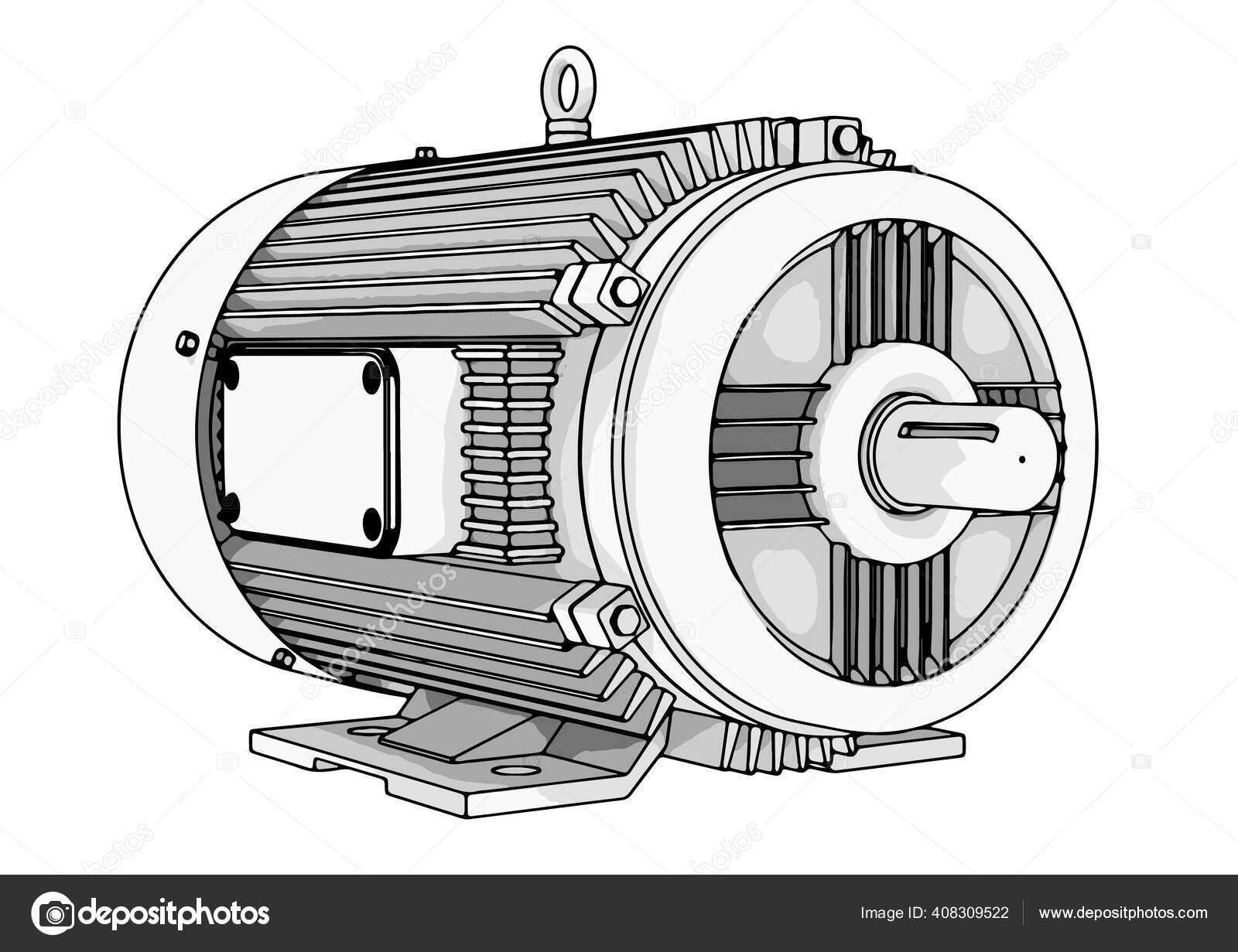 Outline Listrik Vektor Motor Vektor Stok oleh ©prinsprf 408309522
