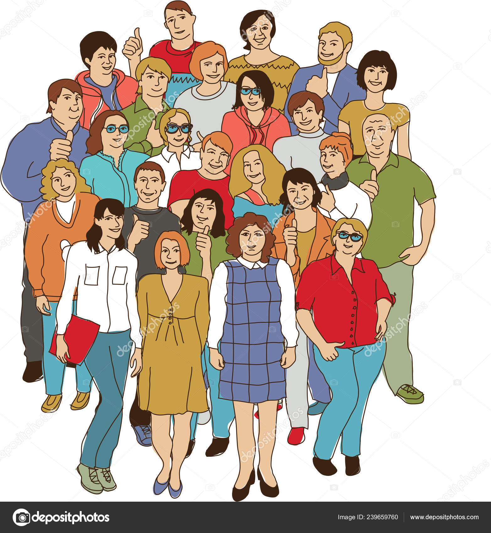 Groupe De Gens Heureux Clipart