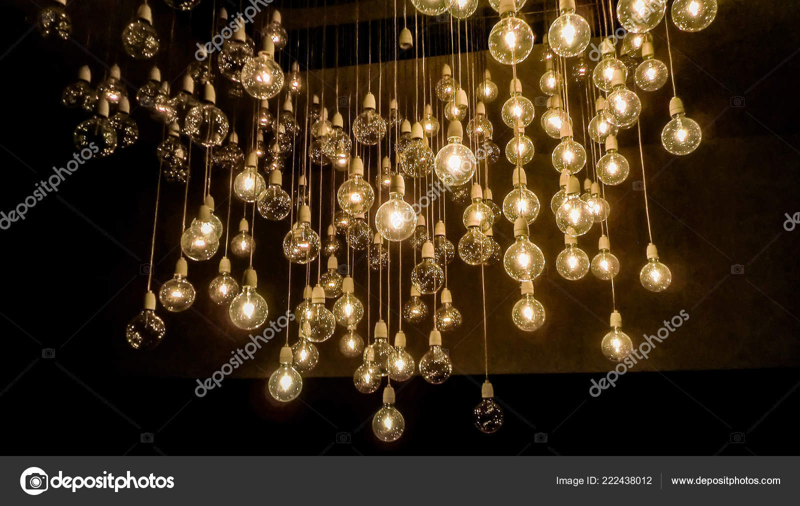 Lit Light Bulb Hanging