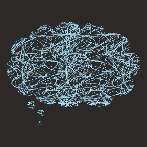 Mess in mind or thinking concept vector illustration with chaos in ...
