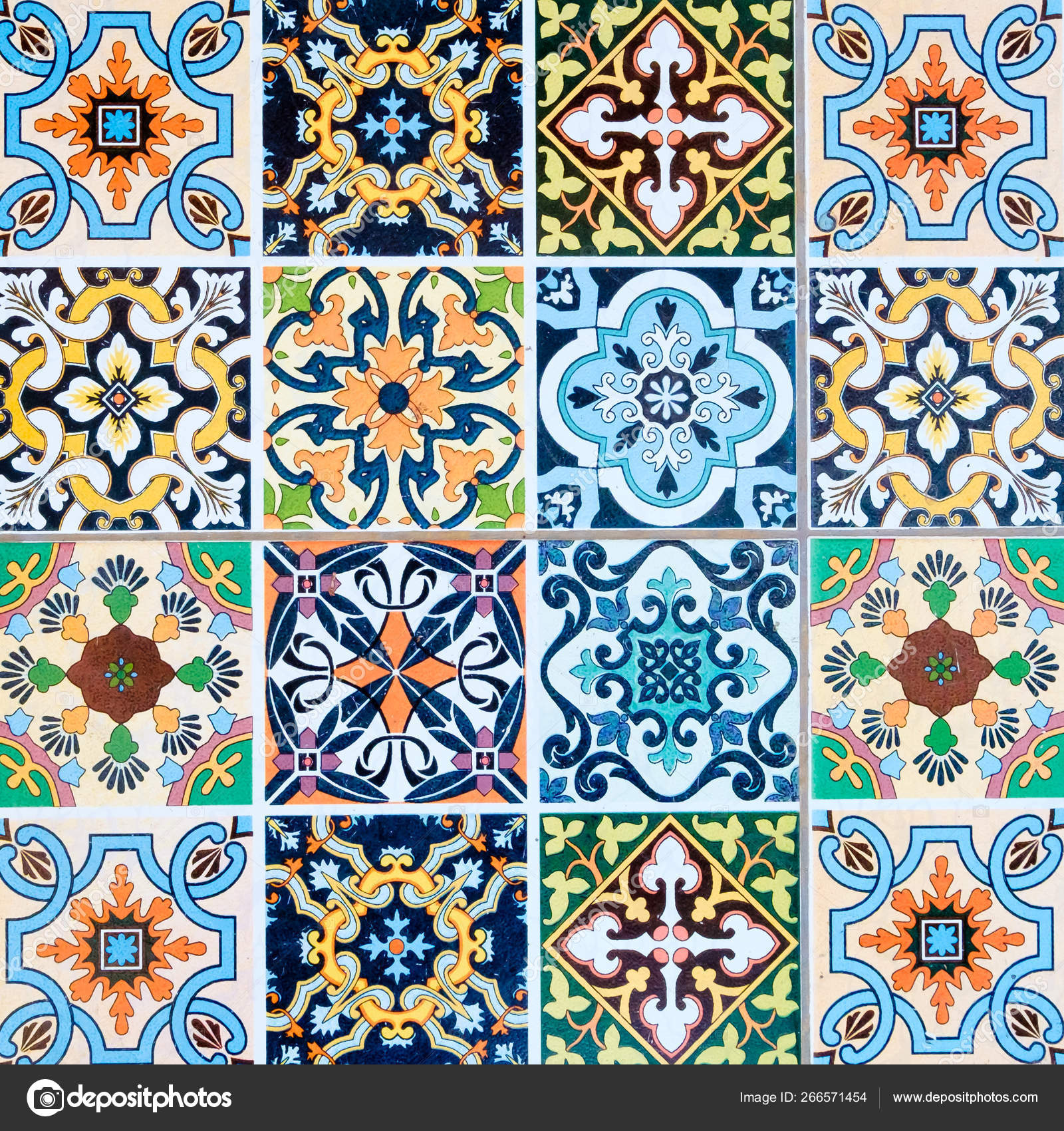 Ceramic tiles patterns — Stock Photo © piyagoon #266571454