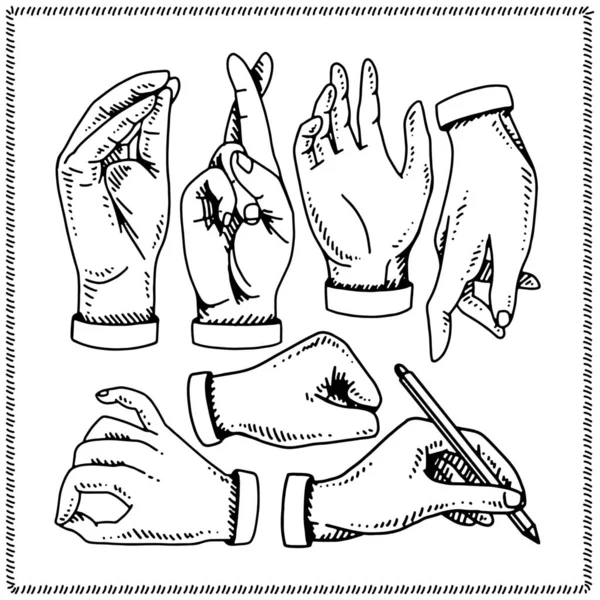 Old school tattoo hands — Stock Vector © Helen_Adamova #105007154