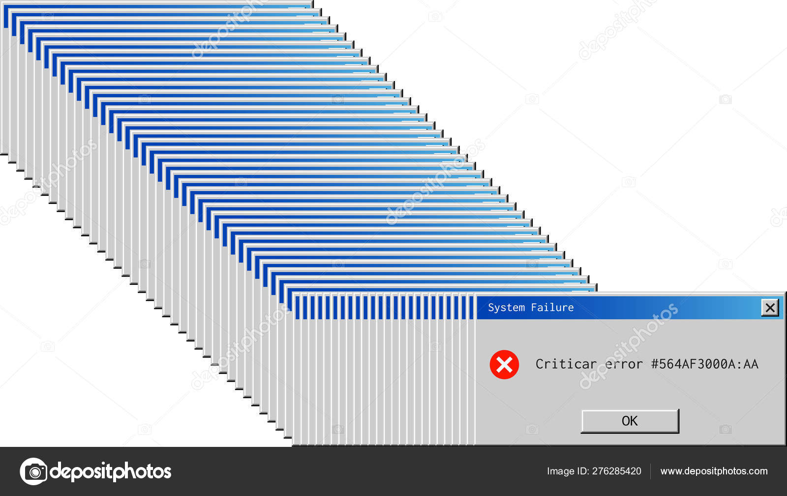 Old critical error alert. System failure dialog box popup.. Stock Vector Image by ©arseniuk ...