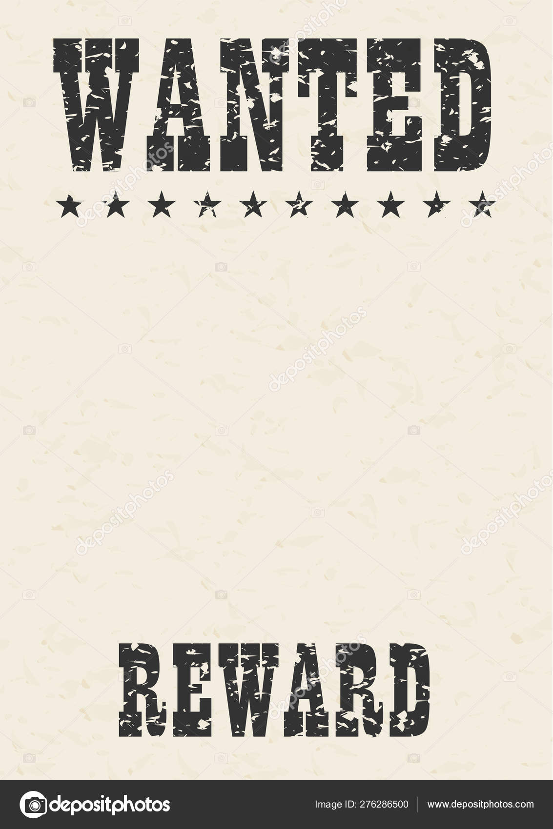 Grunge wanted poster with textured gray paper background. — Stock ...