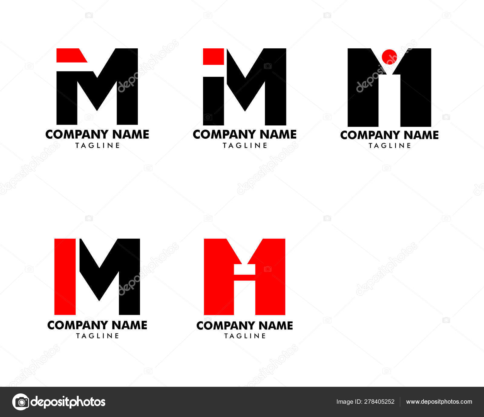 Set of Initial Letter IM Logo Template Design Stock Vector by ...