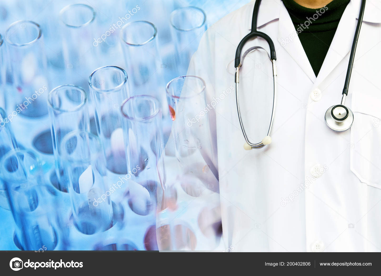 Doctor Stethoscope Lab Science Research Glass Items Several Test Tubes ...