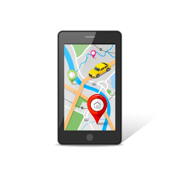 Folded maps navigation with red color point markers Stock Vector Image ...