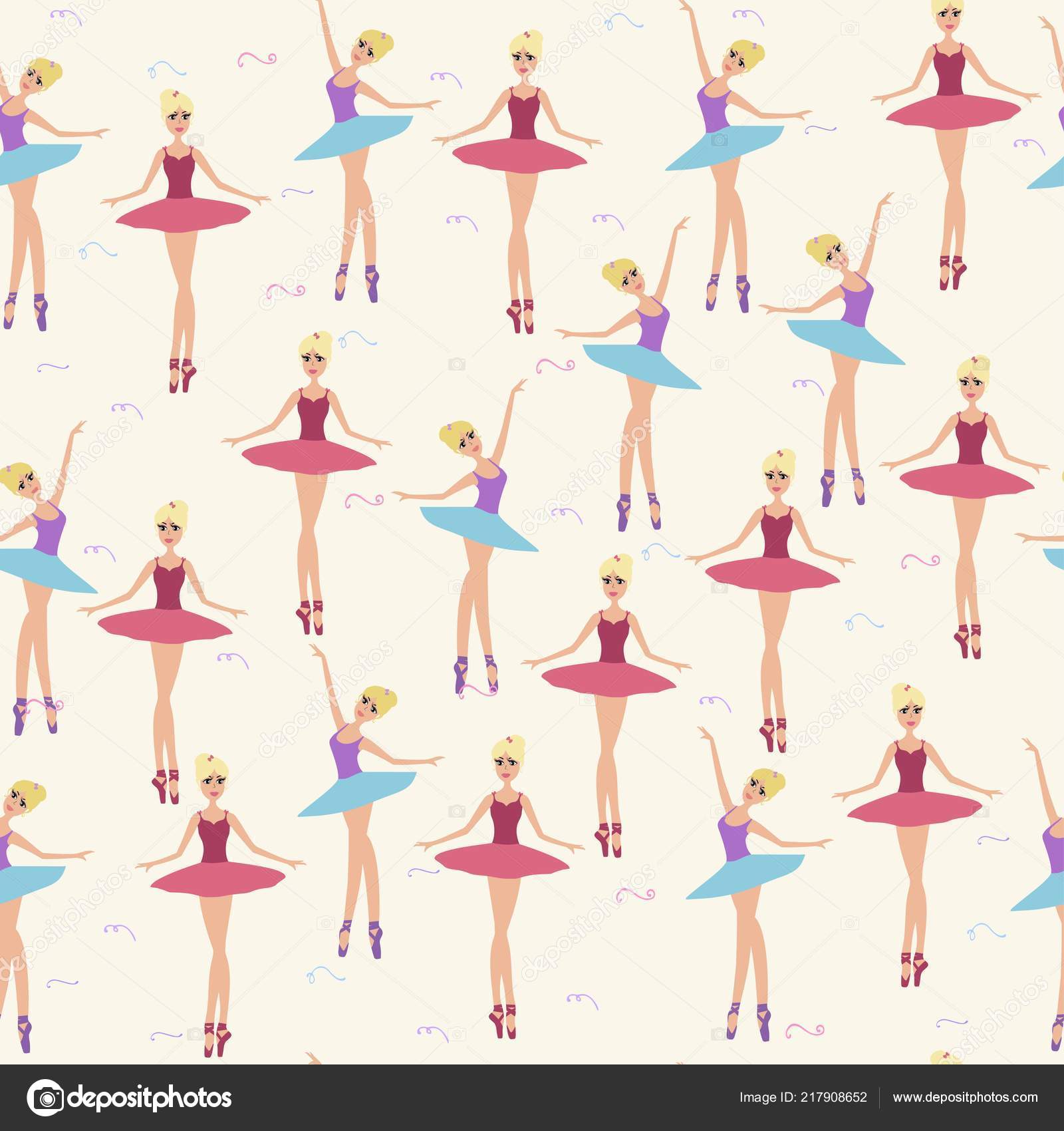 Seamless background whitn ballerina or ballet dancers Stock Vector ...