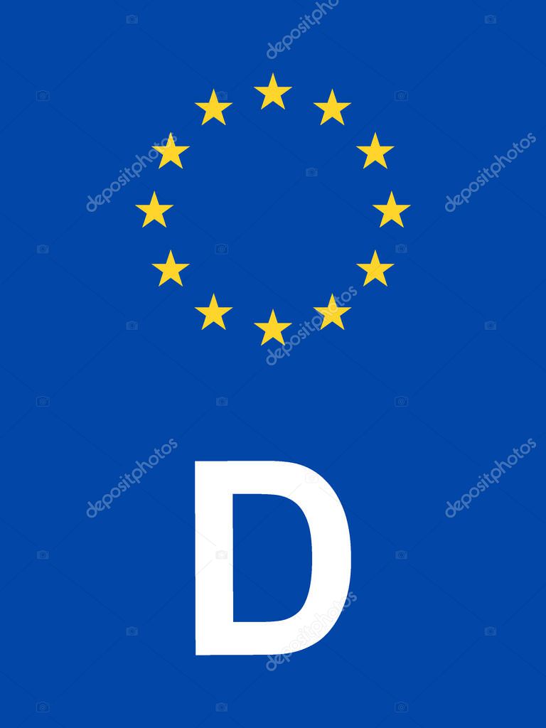 Placa de matr cula de la Uni n Europea Formato est ndar C digo de pa s internacional de Alemania ...