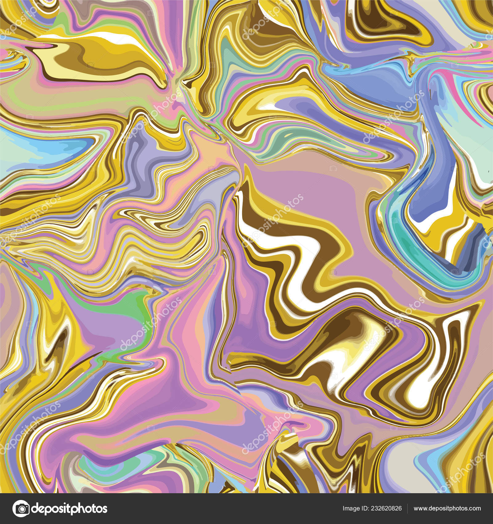 Marble Seamless Pattern Neon Brightful Colors Vector Illustration Gold ...