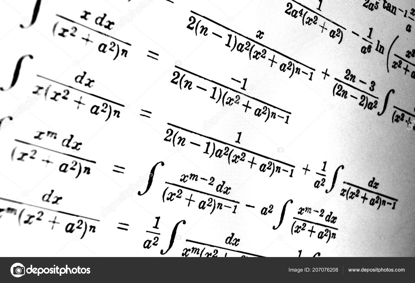 Gran Número Fórmulas Matemáticas Sobre Fondo Blanco — Foto de stock ...
