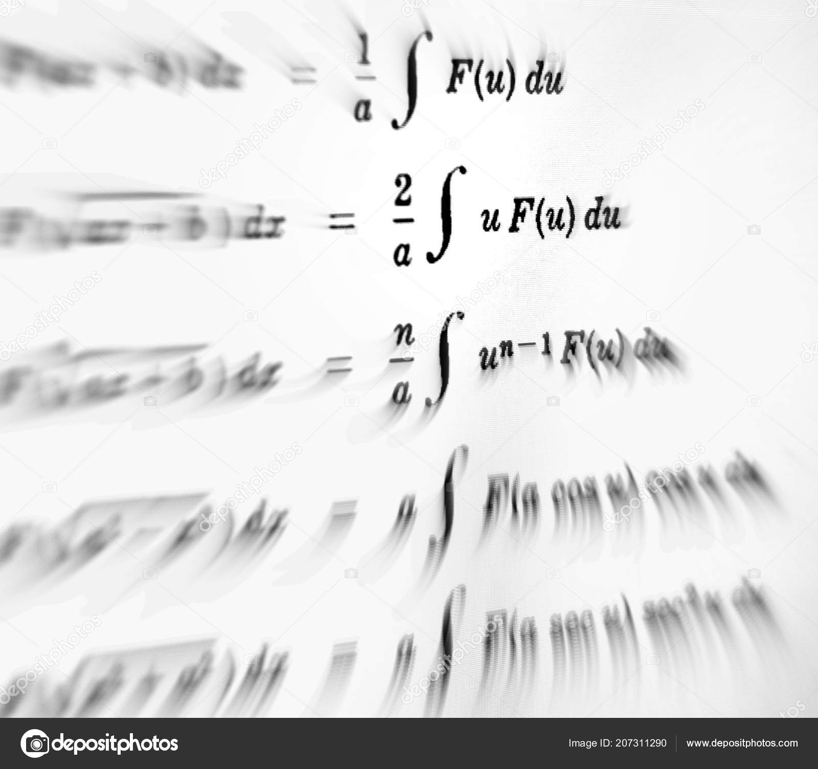 Large Number Mathematical Formulas Focus Zoom White Background — Stock ...