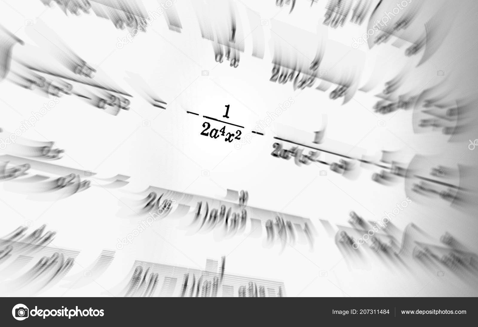 Large Number Mathematical Formulas Focus Zoom White Background — Stock ...