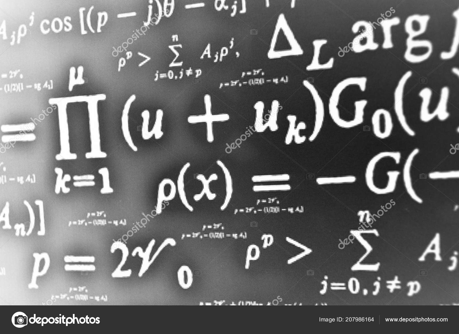 Large Number Mathematical Formulas Black Background — Stock Photo ...