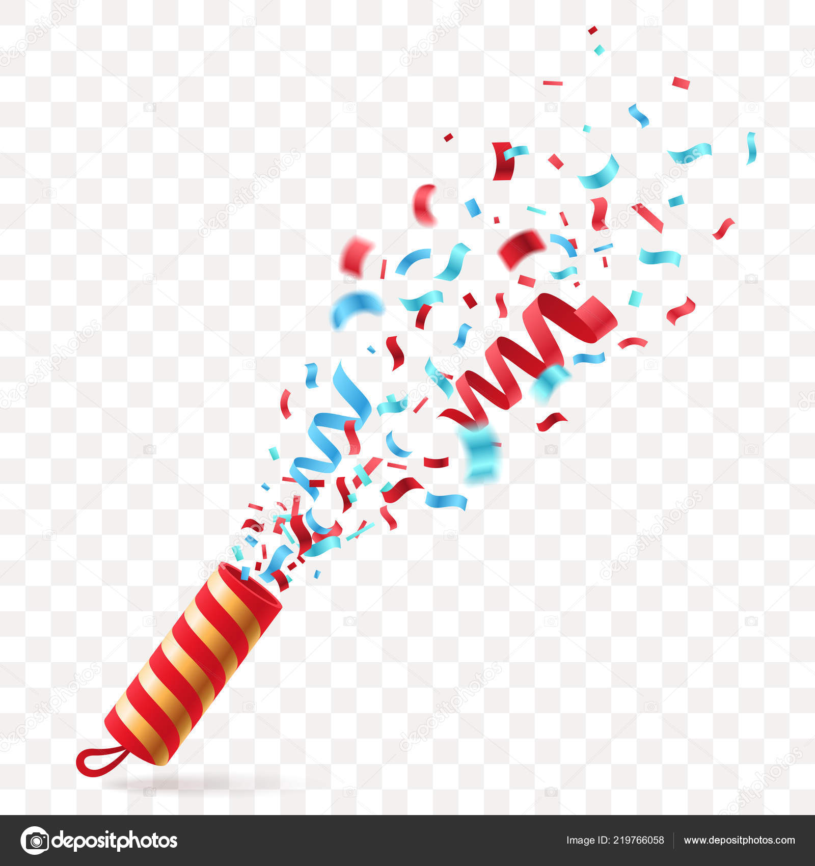 Party Cracker Colorful Confetti Exploding Festive Popper Isolated ...