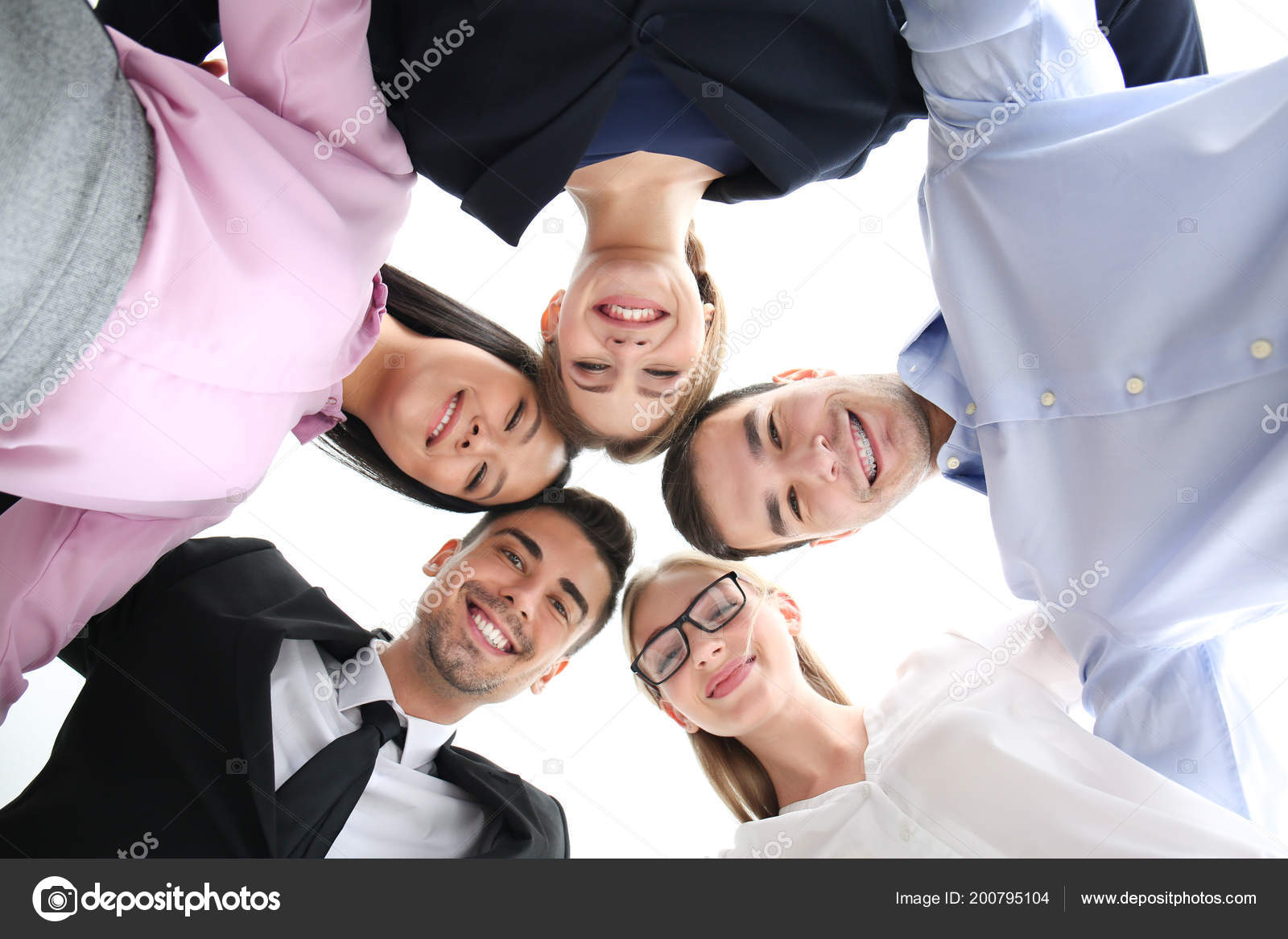 People Standing Together White Background View Unity Concept Stock ...