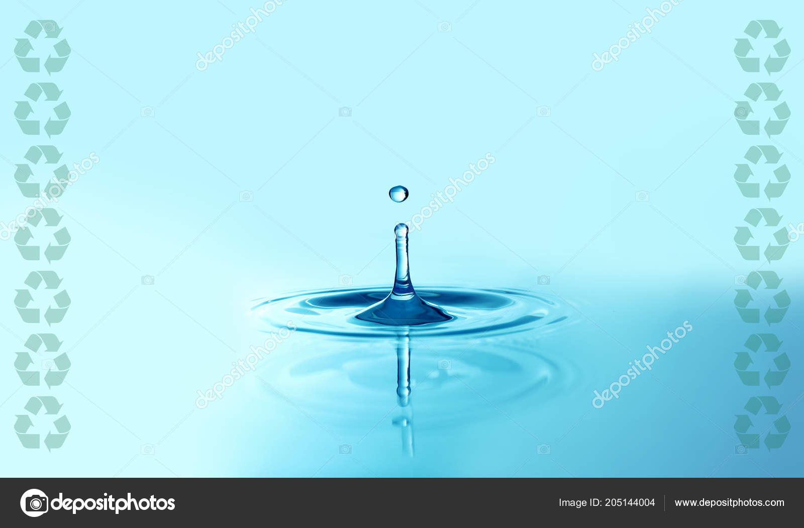 Water Surface Drop Recycling Symbols Background Nature Environment ...