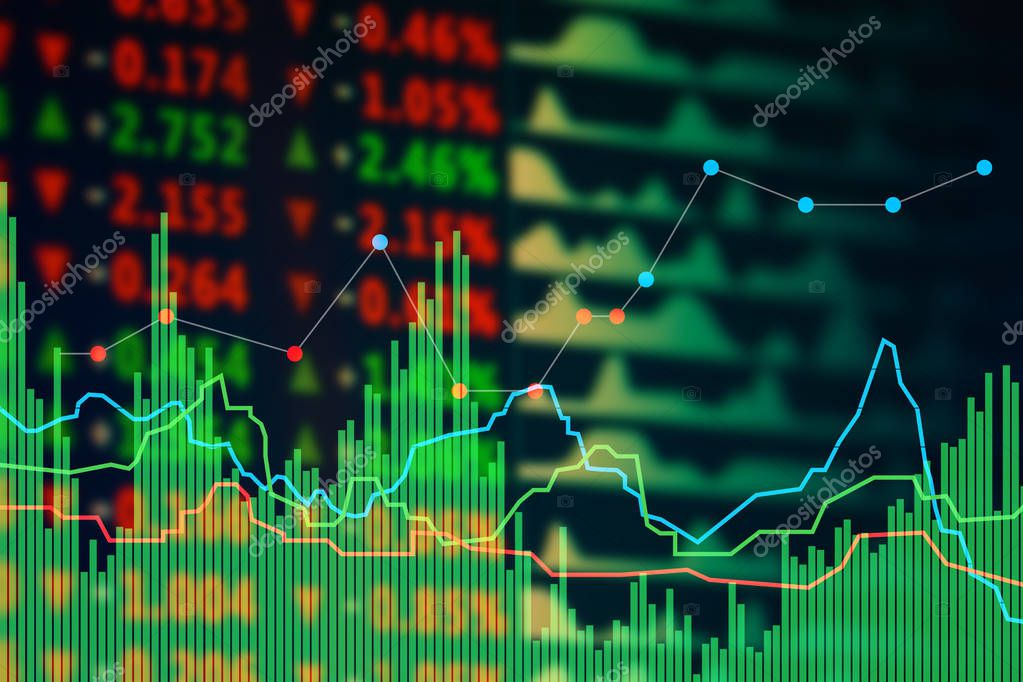 Gr ficos burs tiles y tipos sobre fondo de color. Concepto de comercio financiero 2024