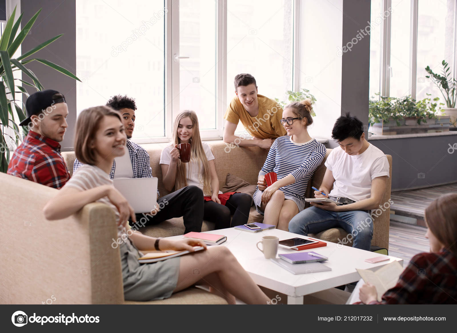 Students Resting Together Campus Building Stock Photo by ©belchonock ...