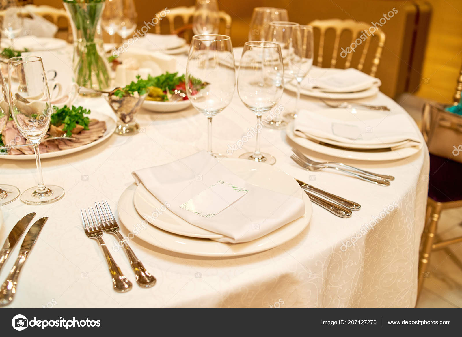 White Plates Table Setting