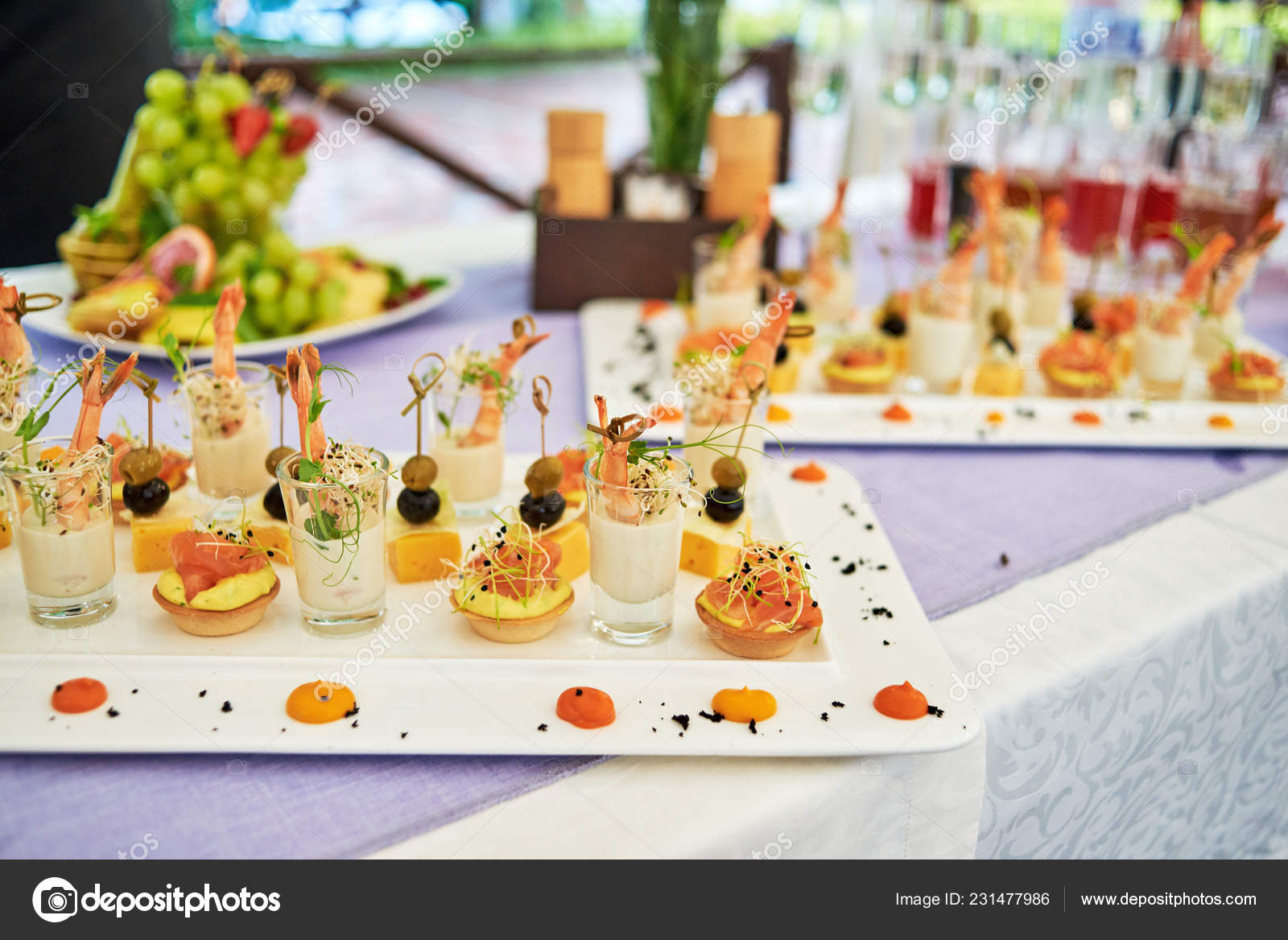 Wedding Reception Appetizer Buffet Setup