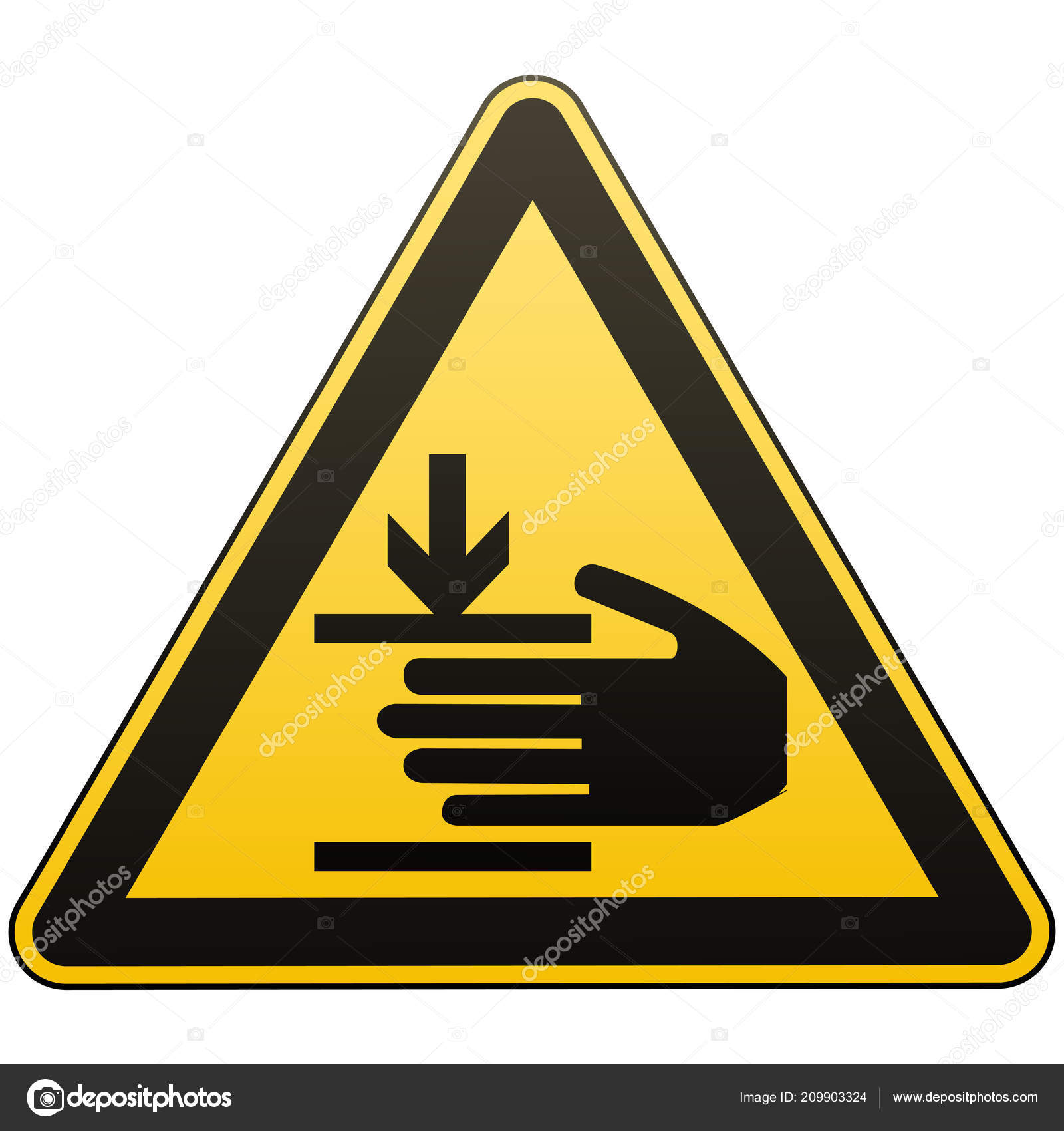 Caution Hands May Injured Attention Dangerous Warning Sign Security ...