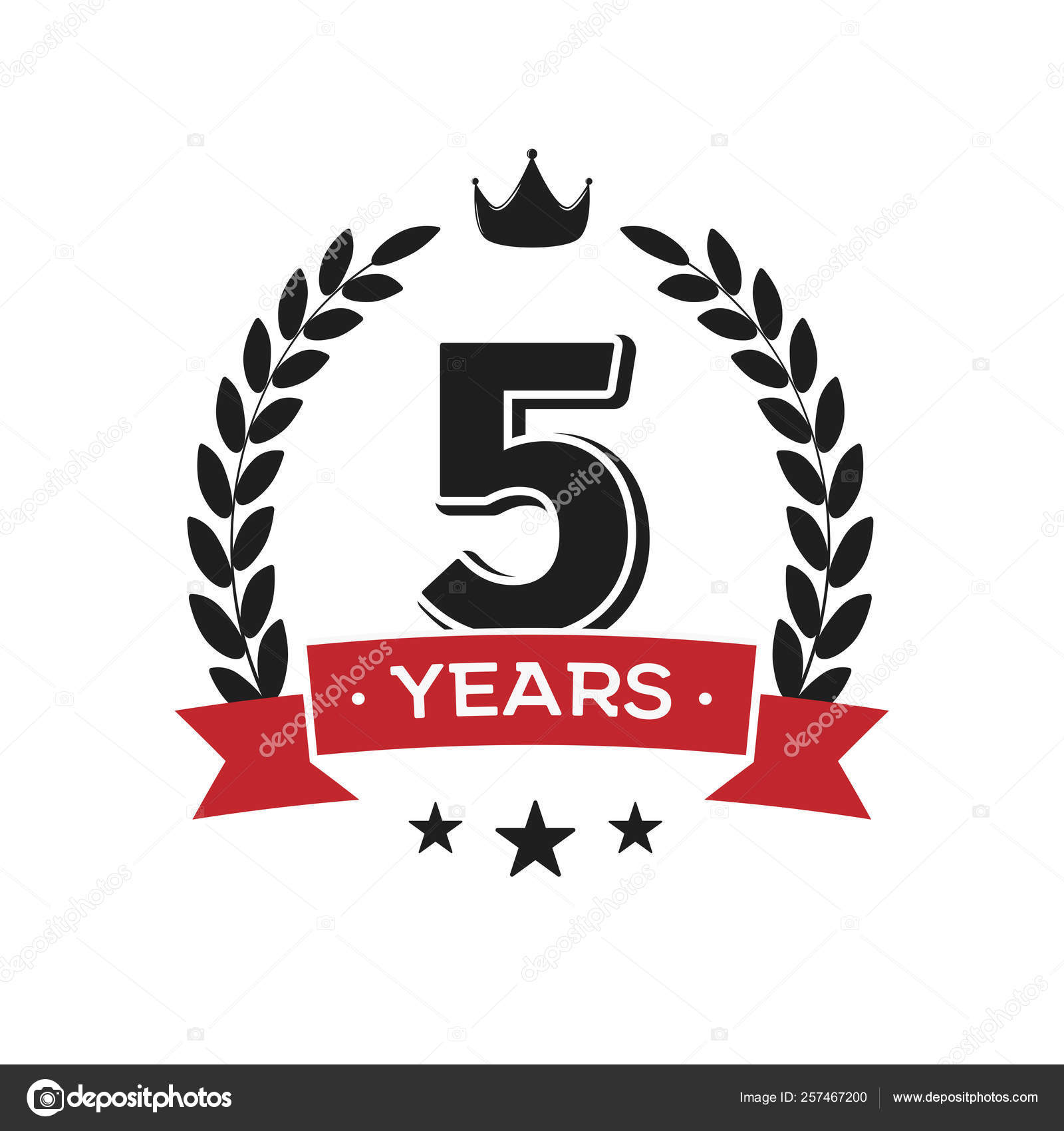 5 th birthday vintage logo template. Fifth years anniversary retro ...
